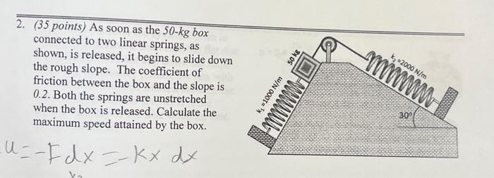 Solved 2. (35 points) As soon as the \\( 50-\\mathrm{kg} b o | Chegg.com