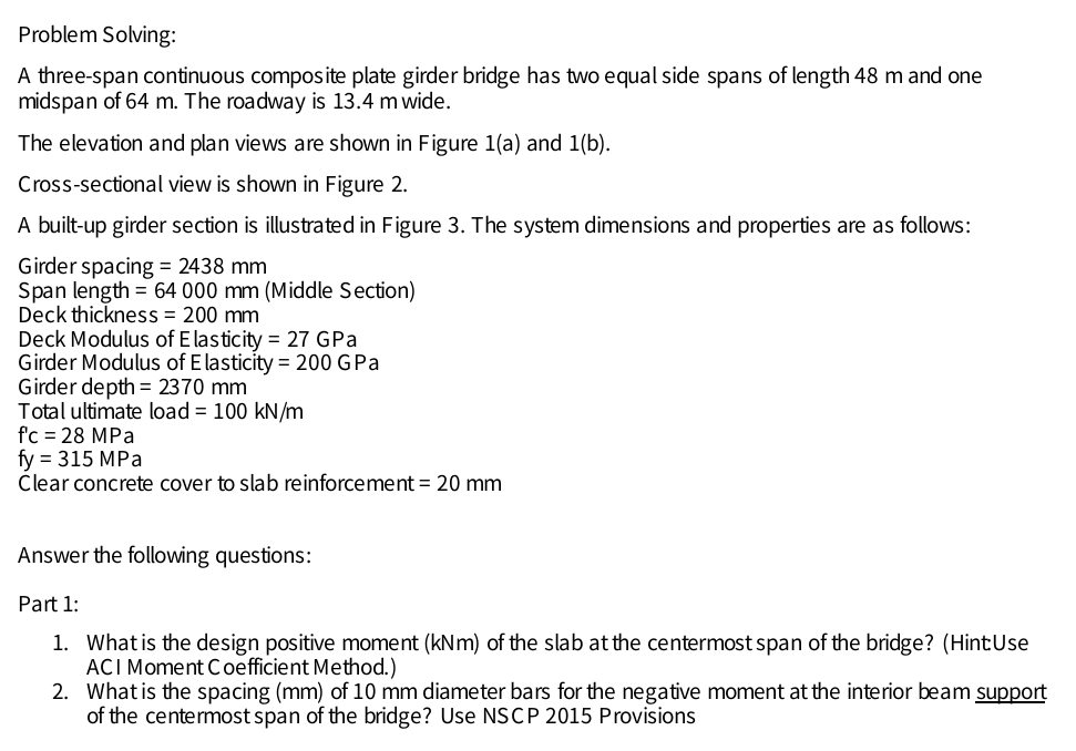 Solved Problem Solving: A three-span continuous composite | Chegg.com
