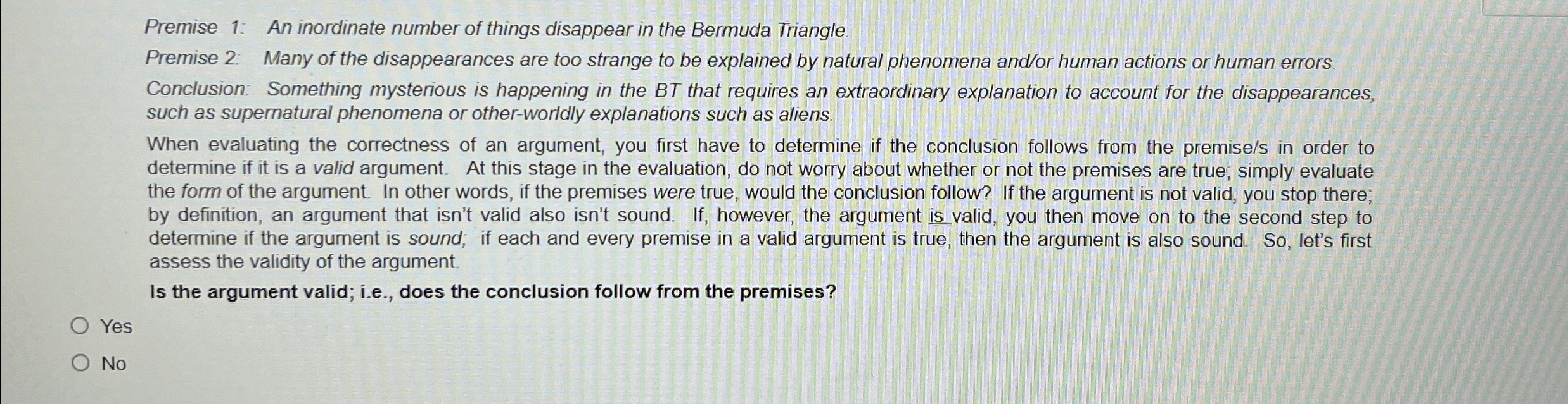 Solved Premise 1: An inordinate number of things disappear | Chegg.com