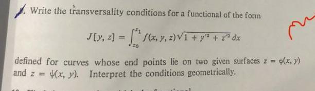 Solved M Write the transversality conditions for a | Chegg.com