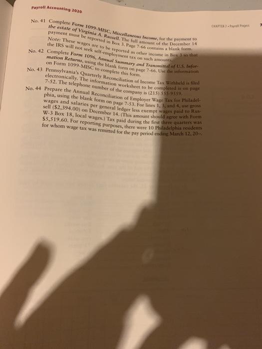 7-6 CHAPTER 7. Paytoll Project Payroll Accounting | Chegg.com