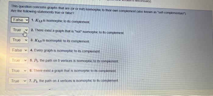 Solved This question concems graphs that are (or or not) | Chegg.com