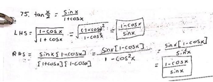 Solved I am verifying the left hand side is equal to the | Chegg.com