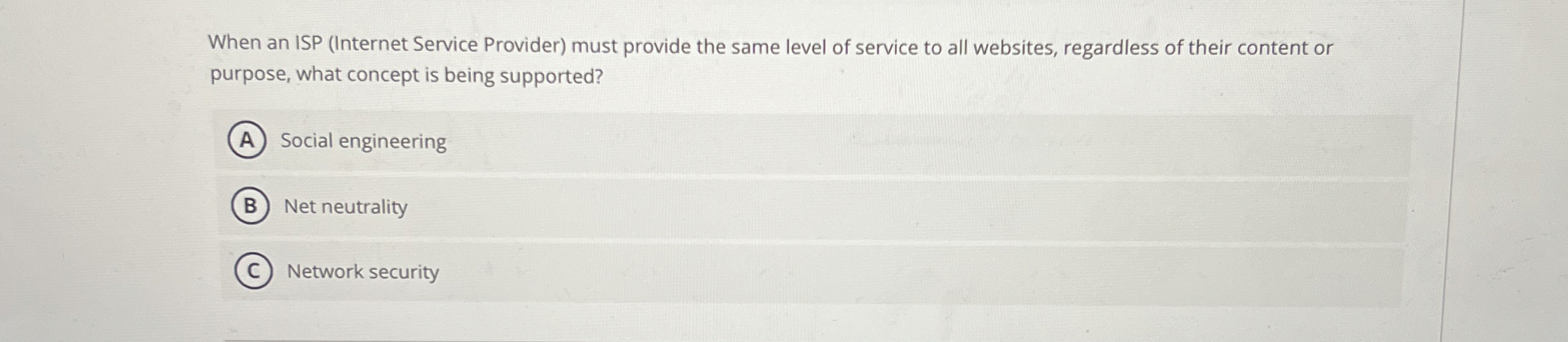 Solved When an ISP (Internet Service Provider) ﻿must provide | Chegg.com