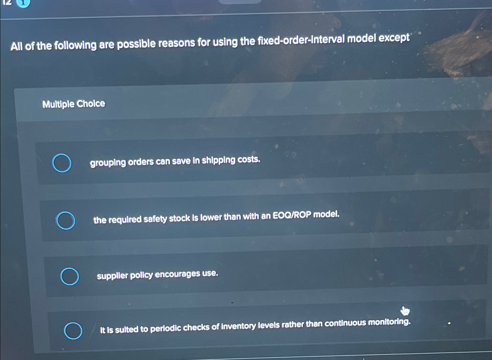 Solved All of the following are possible reasons for using | Chegg.com