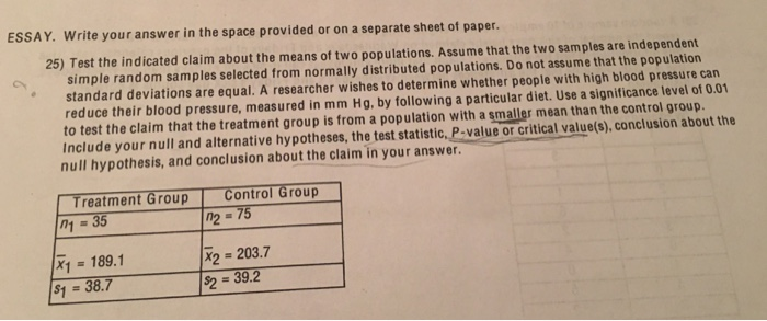 Solved ESSAY. Write your answer in the space provided or on | Chegg.com