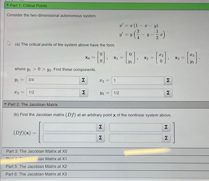 Solved Part 1: Critical Points Consider the two-dimensional | Chegg.com