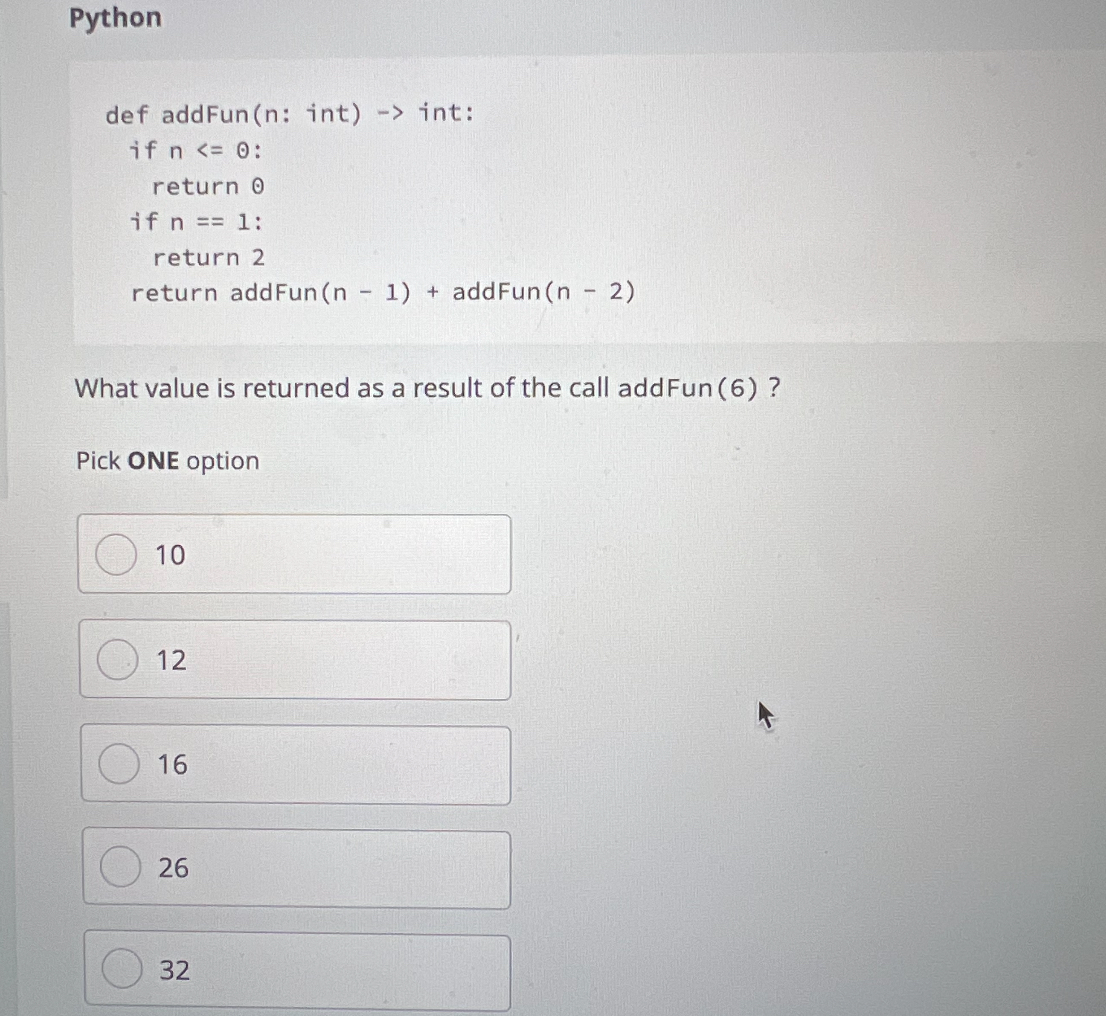 Solved PythonWhat value is returned as a result of the call | Chegg.com
