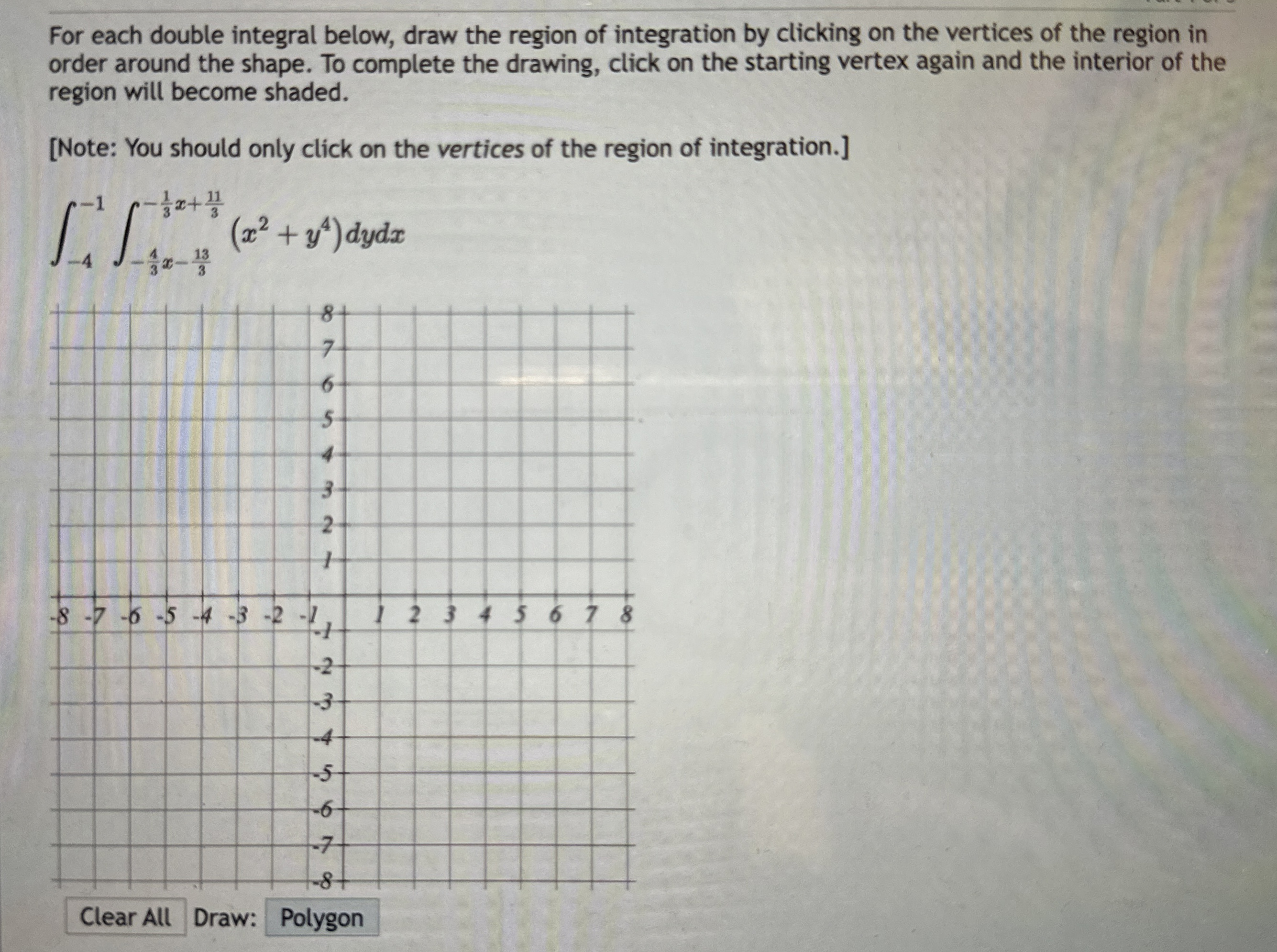 Solved For each double integral below, draw the region of | Chegg.com