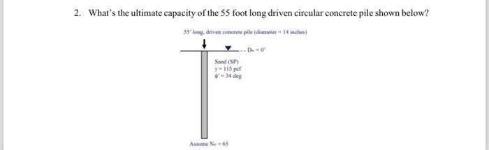 Solved What's the ultimate capacity of the 55 foot long | Chegg.com