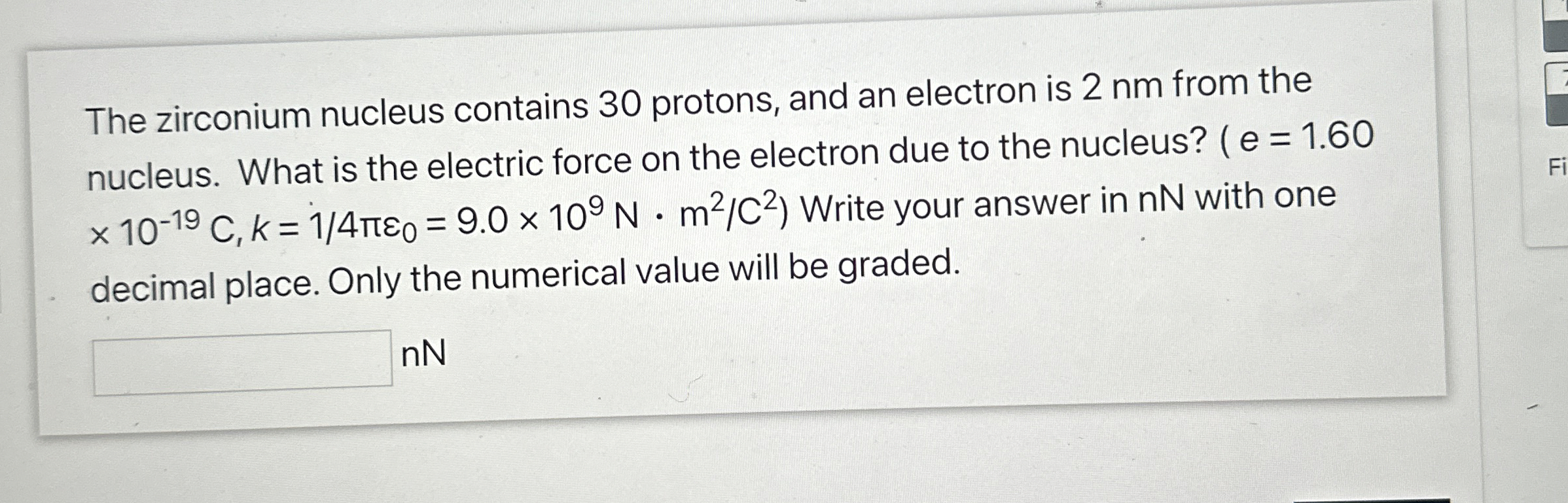 Solved The zirconium nucleus contains 30 ﻿protons, and an | Chegg.com