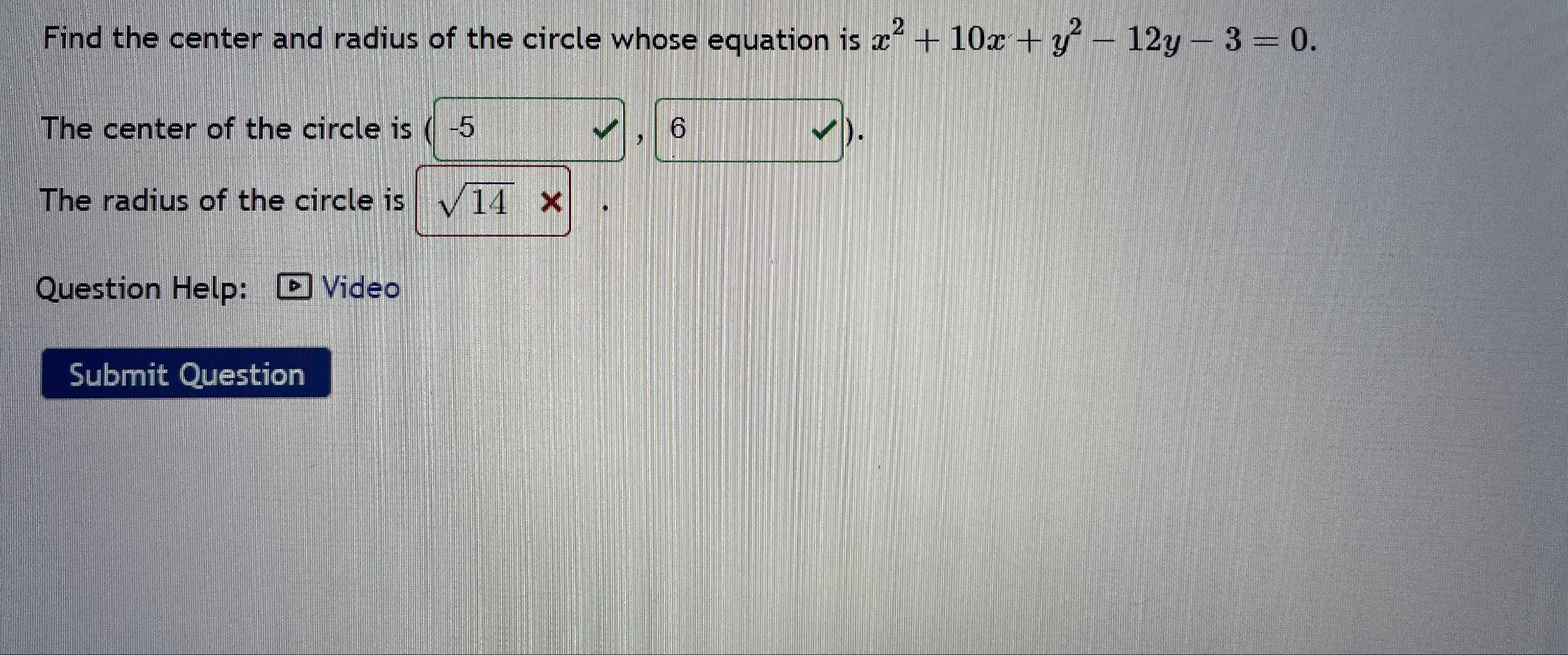 Solved Find the center and radius of the circle whose | Chegg.com