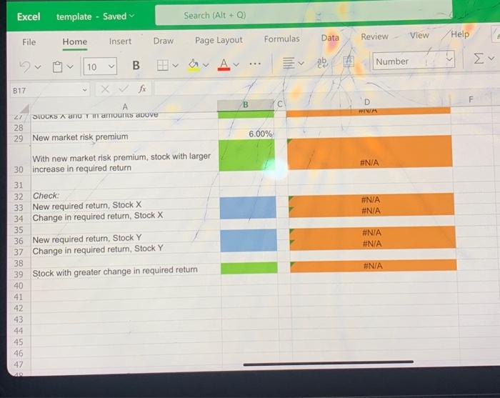 Solved Excel Online Structured Activity: Evaluating risk and | Chegg.com