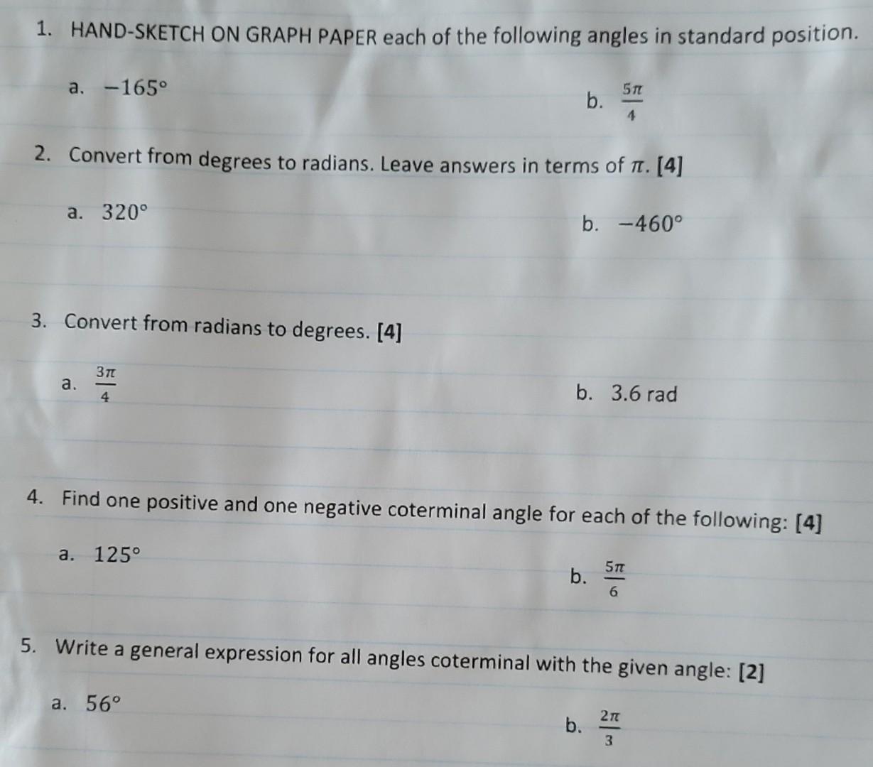 Solved 1. HAND-SKETCH ON GRAPH PAPER each of the following | Chegg.com
