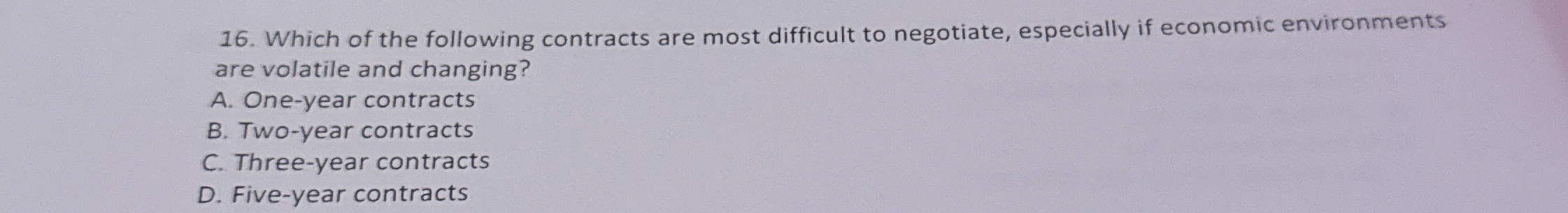 Solved Which of the following contracts are most difficult | Chegg.com