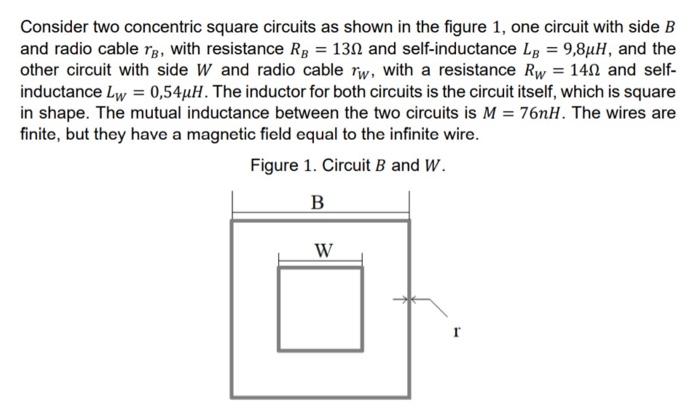 Solved Consider two concentric square circuits as shown in | Chegg.com