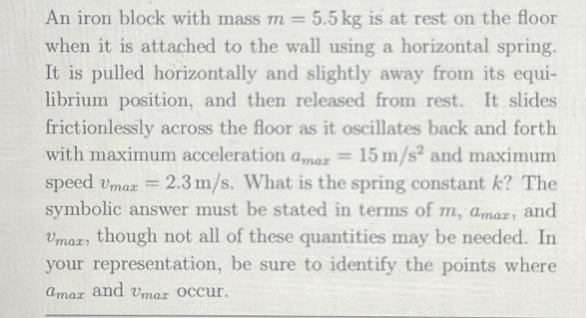 Solved An iron block with mass m=5.5kg ﻿is at rest on the | Chegg.com