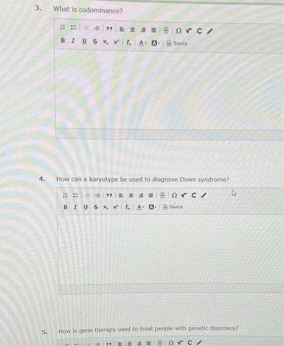 Solved 3. What is codominance? 4. How can a karyotype be | Chegg.com