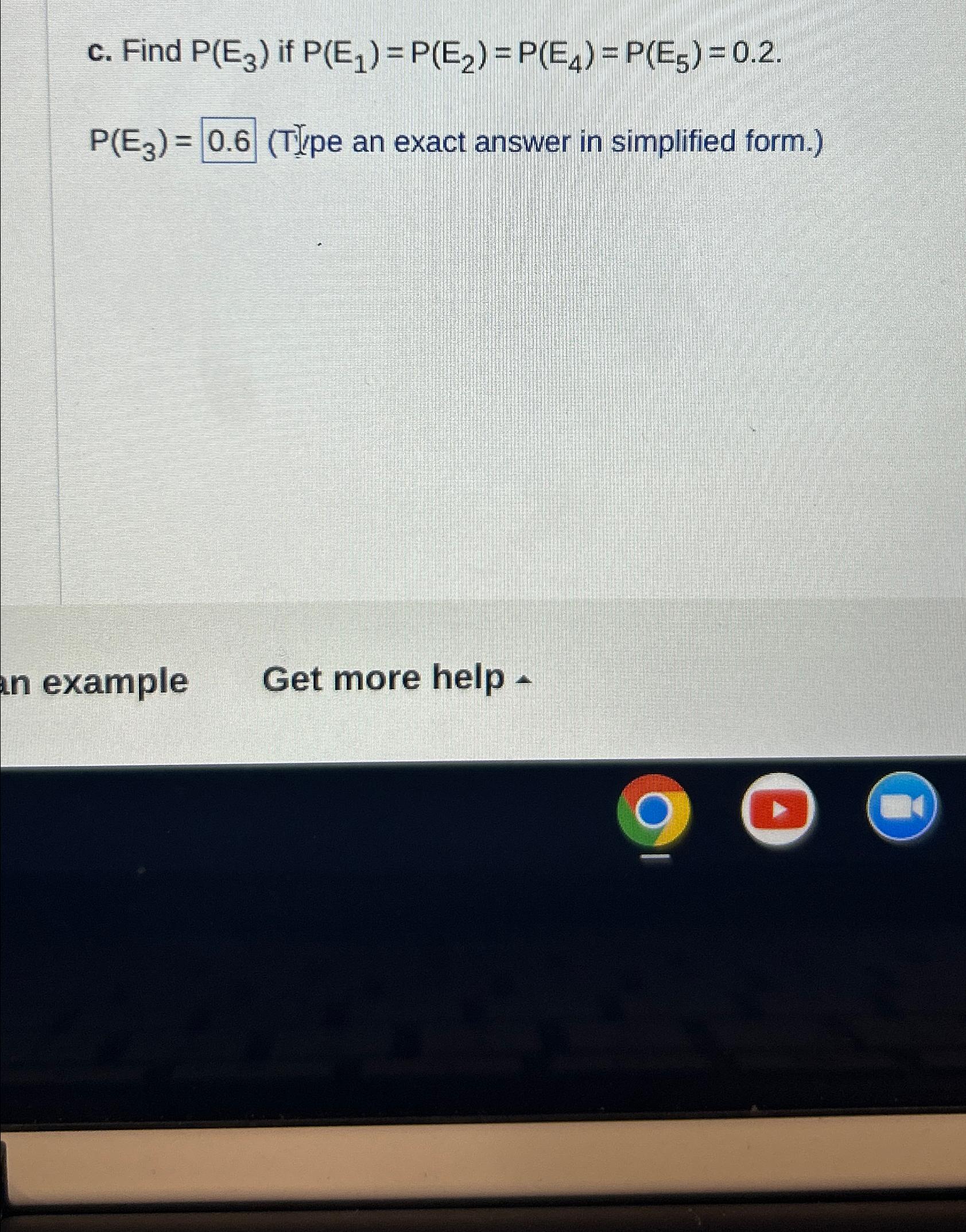 Solved c. ﻿Find P(E3) ﻿if | Chegg.com