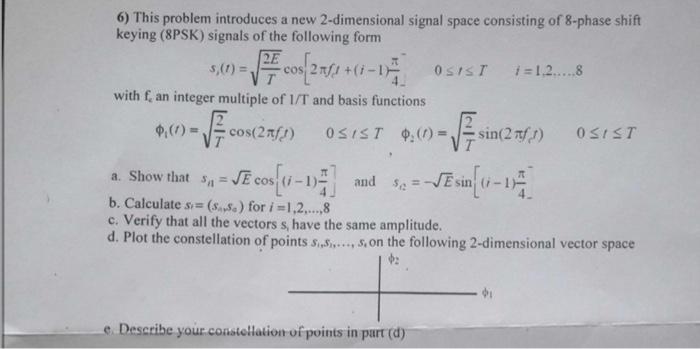 Solved 6) This problem introduces a new 2-dimensional signal | Chegg.com