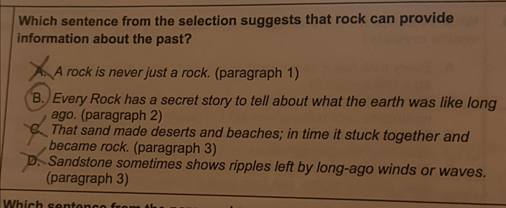 Solved Which sentence from the selection suggests that rock | Chegg.com