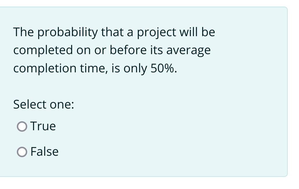 Solved The probability that a project will be completed on | Chegg.com