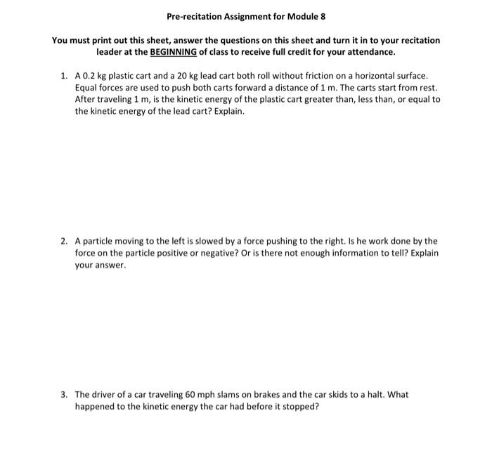 Solved Pre-recitation Assignment for Module 8 You must print | Chegg.com
