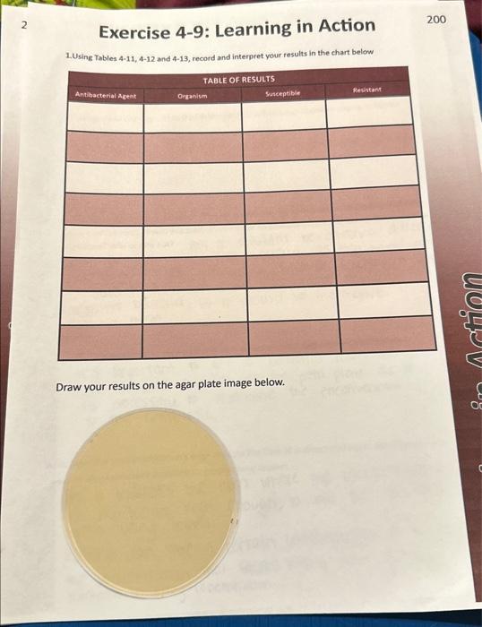 Solved Exercise 4-9: Learning in Action 1.Using Tables | Chegg.com