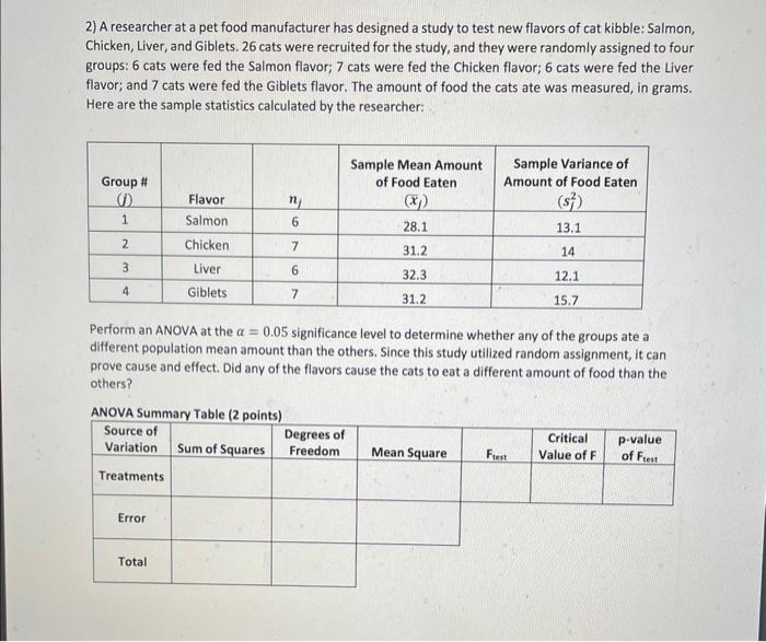 Solved For each problem, show at minimum: 1) The null and | Chegg.com