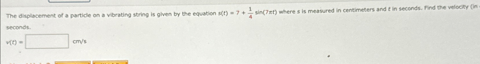 Solved The displacement of a particle on a vibrating string | Chegg.com