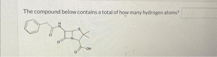 Solved The compound below contains a total of how many | Chegg.com