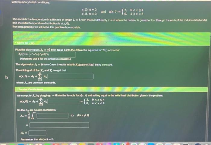 Solved We will solve the heat equation u1=6ux+1,0 | Chegg.com