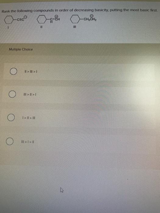 Solved Rank the following compounds in order of decreasing | Chegg.com