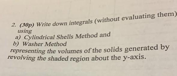 Solved 2. (30p) Write down integrals (without evaluating | Chegg.com