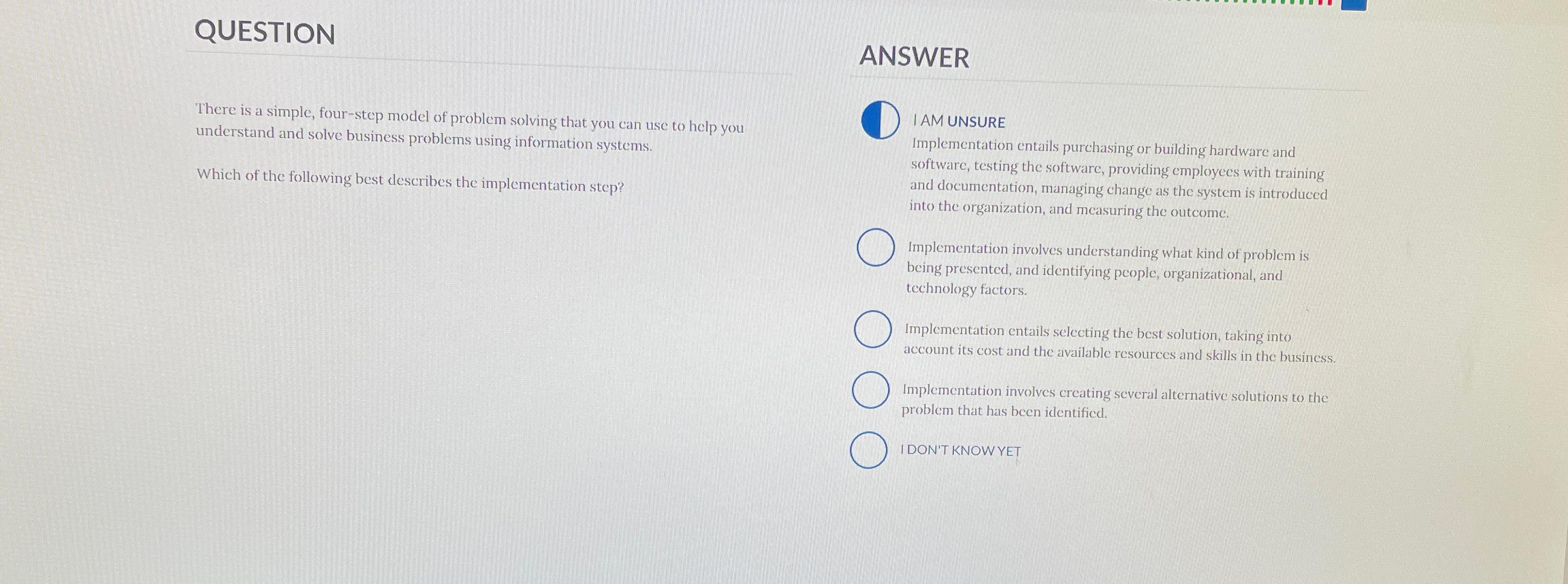 Solved QUESTIONANSWERThere is a simple, four-step model of | Chegg.com