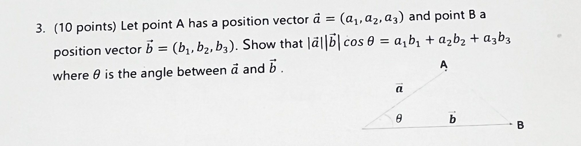 Solved (10 ﻿points) ﻿Let point A has a position vector | Chegg.com