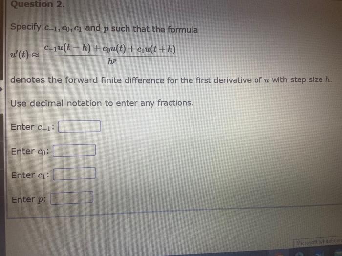Solved Specify c−1,c0,c1 and p such that the formula | Chegg.com