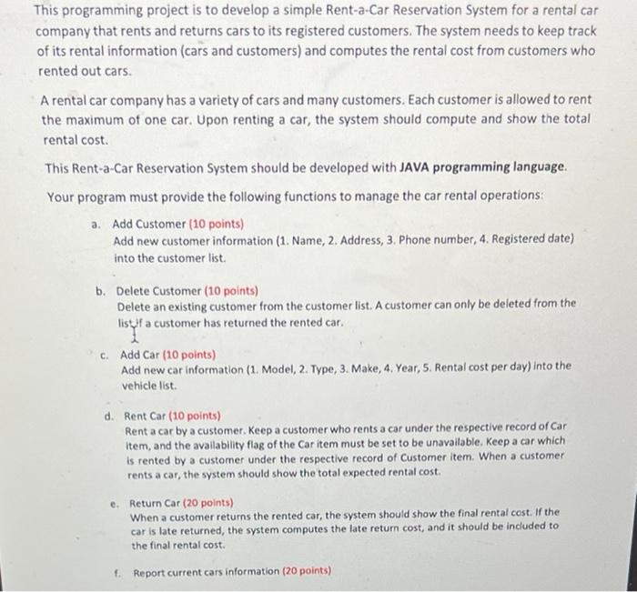 Solved This programming project is to develop a simple | Chegg.com