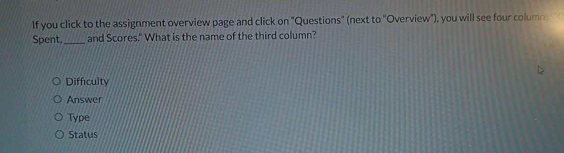 Solved If you click to the assignment overview page and | Chegg.com