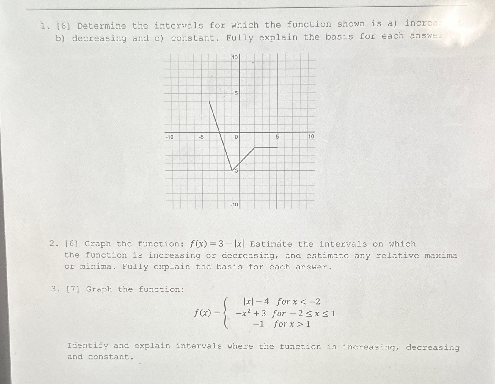 Solved [6] ﻿Determine the intervals for which the function | Chegg.com