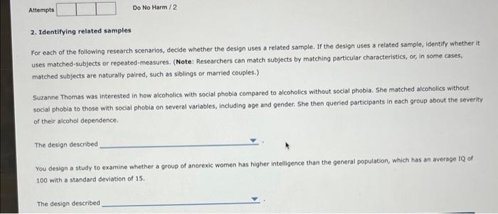 Solved 2. Identifying related samples For each of the | Chegg.com
