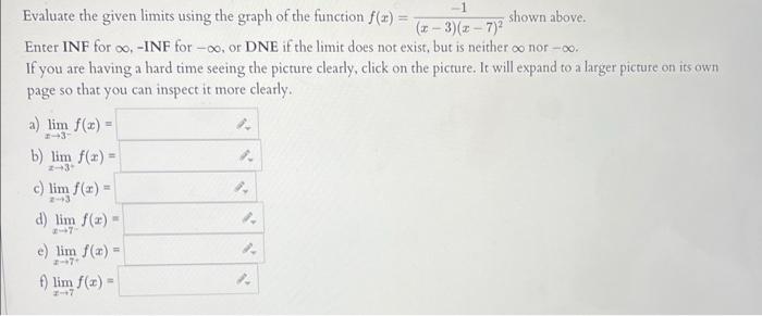 Solved Evaluate the given limits using the graph of the | Chegg.com