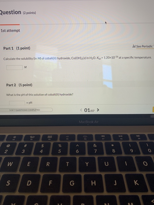 Solved Question (2 points) 1st attempt Part 1 (1 point) See | Chegg.com