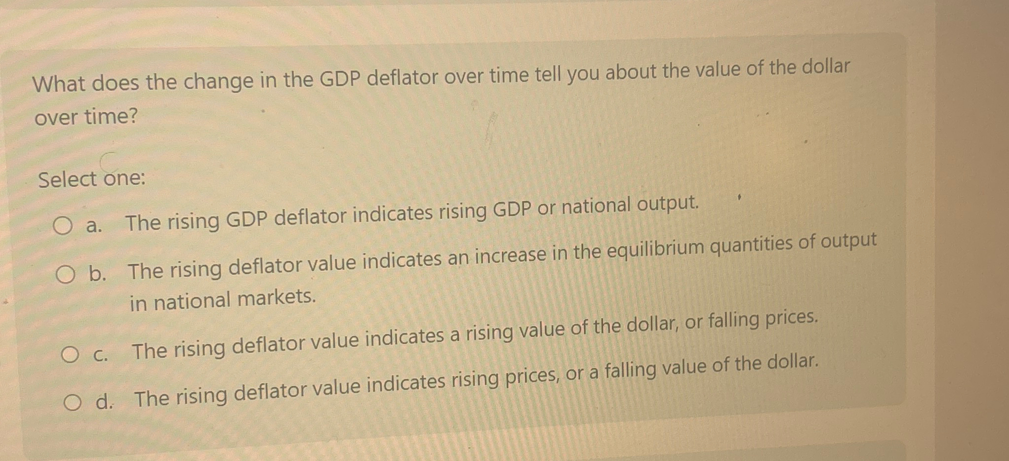 Solved What does the change in the GDP deflator over time | Chegg.com