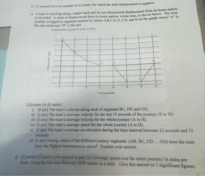 Solved b) [2 points] Give an example of a joumey for which | Chegg.com