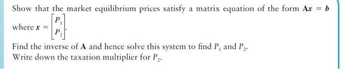 Solved The supply and demand equations of two interdependent | Chegg.com