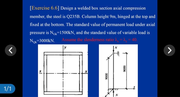 Solved [Exercise 6.6] Design a welded box section axial | Chegg.com