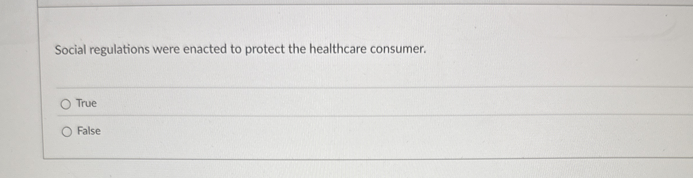 Solved Social regulations were enacted to protect the | Chegg.com