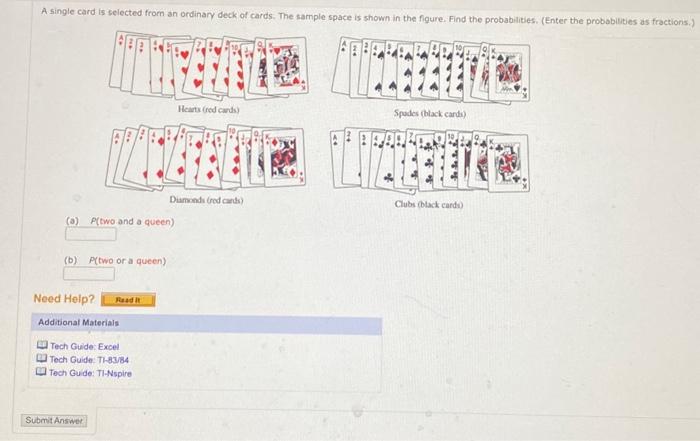 Solved A single card is selected from an ordinary deck of | Chegg.com