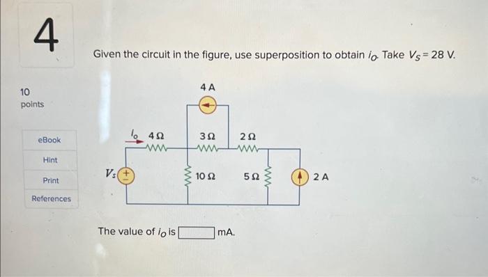 Solved Given The Circuit In The Figure Use Superposition To